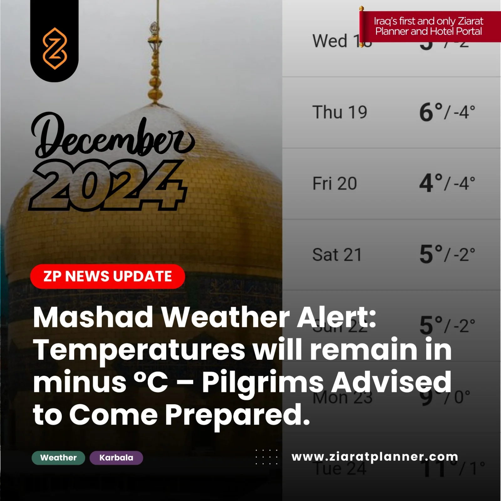 Mashhad Weather Alert: Temperatures Will Remain Below 0°C – Pilgrims ...